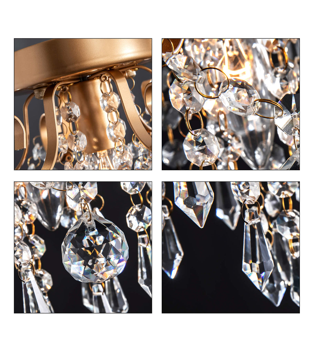 Q&S 1-Light Mini Crystal Ceiling Light Fixture